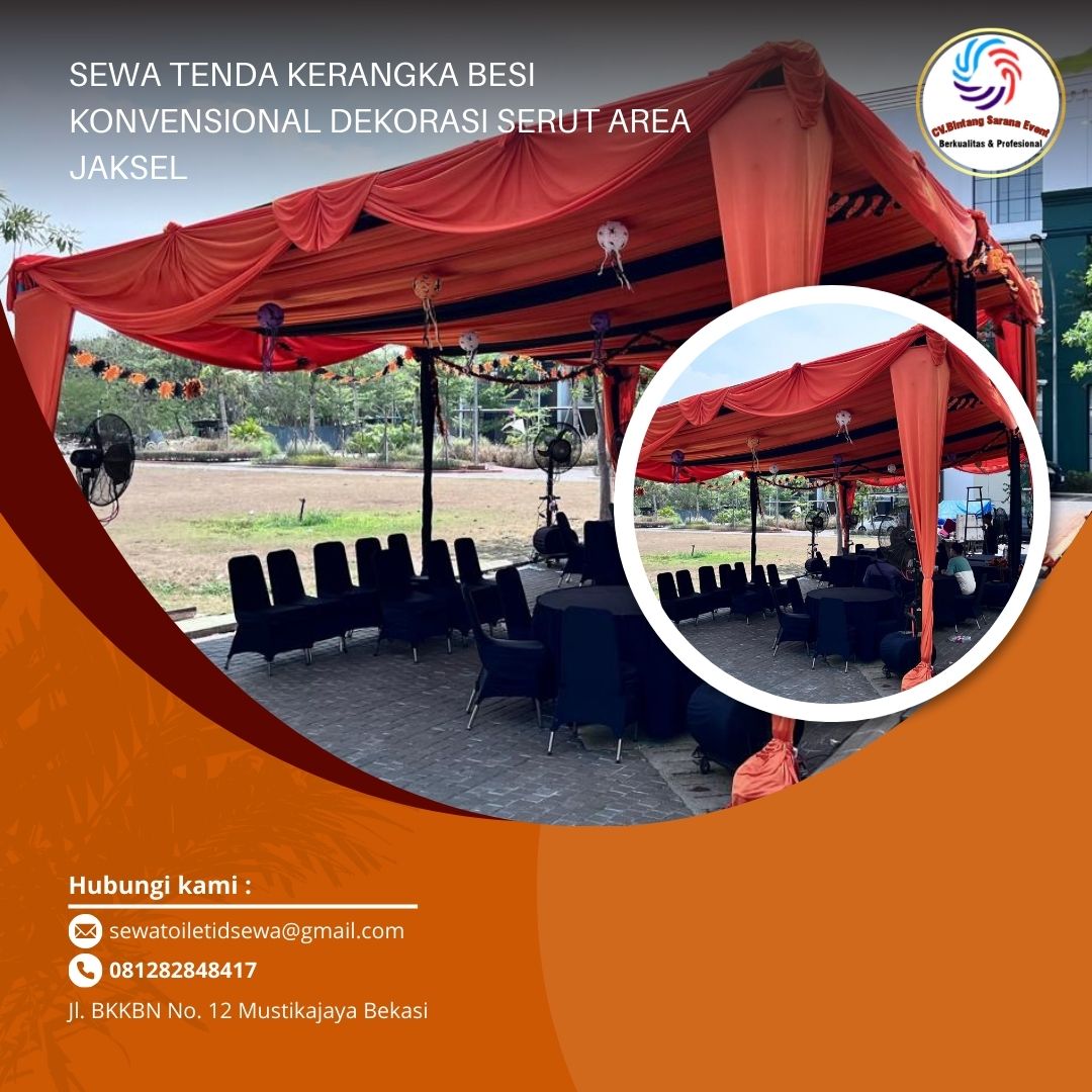 Sewa Tenda Kerangka Besi Konvensional Dekorasi Serut Area Jaksel